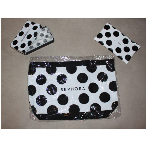 Sephora | Bags | Sephora Polka Tote Tote Bag Make Up Cosmetics Tray ...